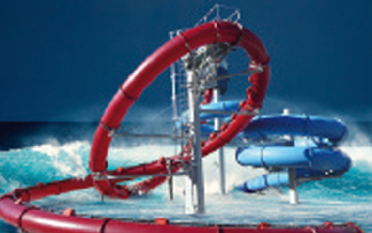 AQUARENA water slides make swimming pools into worlds of adventure.