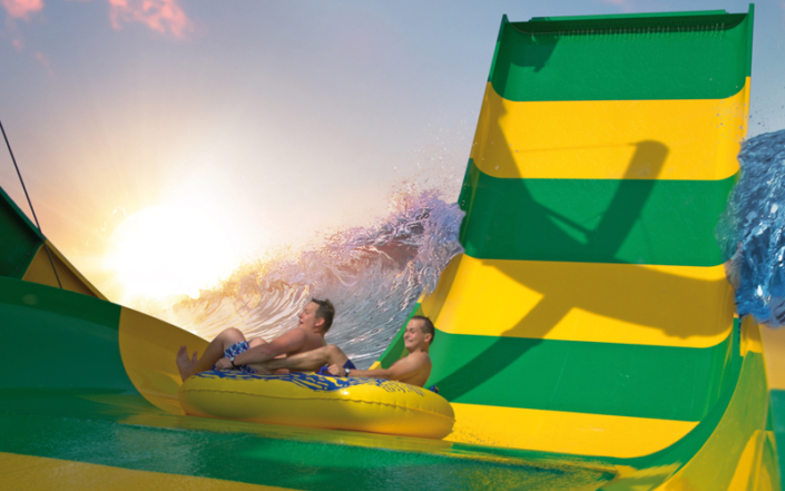 AQUARENA water slides make swimming pools into worlds of adventure.